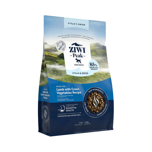 Ziwi Peak Canine; Steam Dried Grass-fed Lamb with Green Vegetable; – NPWe Shop